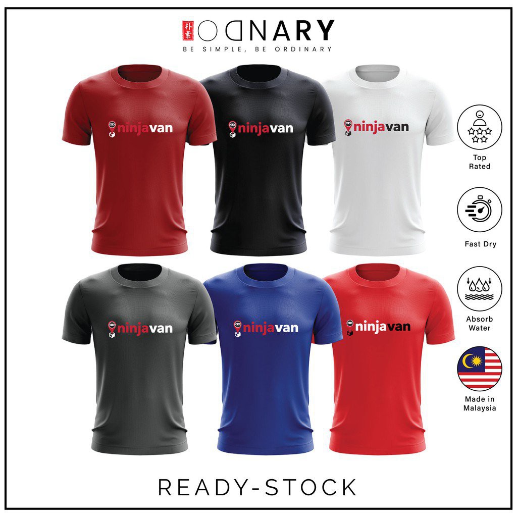 5tks NINJAVAN NINJA VAN T-SHIRT BAJU LELAKI 100% MICROFIBER T SHIRT ...
