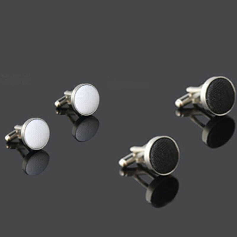 Mens metal solid color round cufflinks French cufflinks fashionable and ...