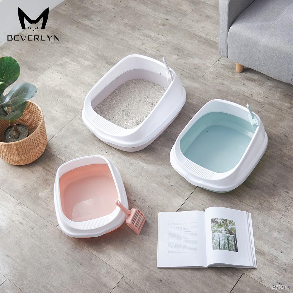 Beverlyn กระบะทรายแมว ห้องน้ำแมว สีพลาสเทล ขนาดกระทัดรัด ขอบสูงป้องกัน ...