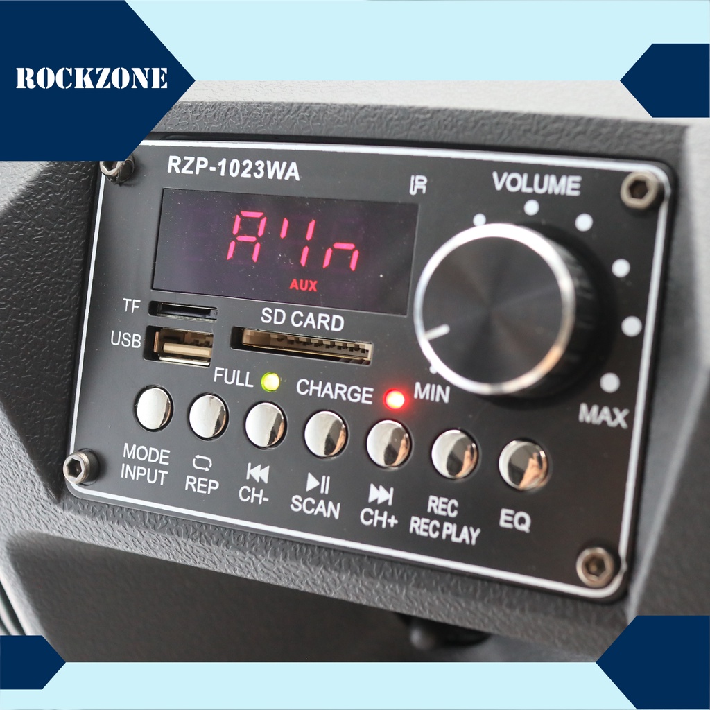 ROCKZONE-RZP-1023WA (OW1) ดอกลำโพง 10 นิ้ว แบตในตัว MP3 รองรับ USB SD ...