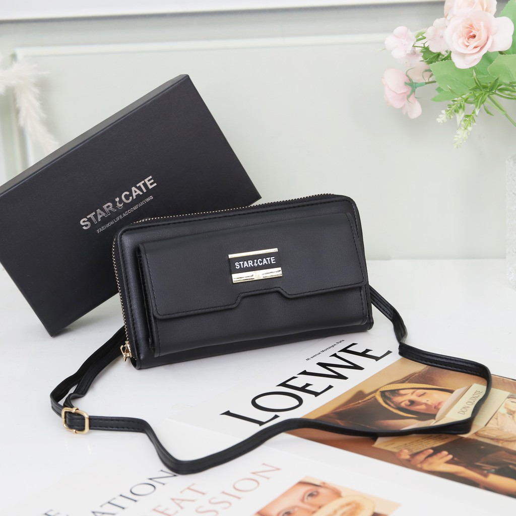 พร้อมส่ง กระเป๋าสตางค์สะพายข้าง STARCATE️ของแท้100️ ได้พร้อมกล่อง หนังPU ช่องเยอะใส่ของได้เยอะ ...