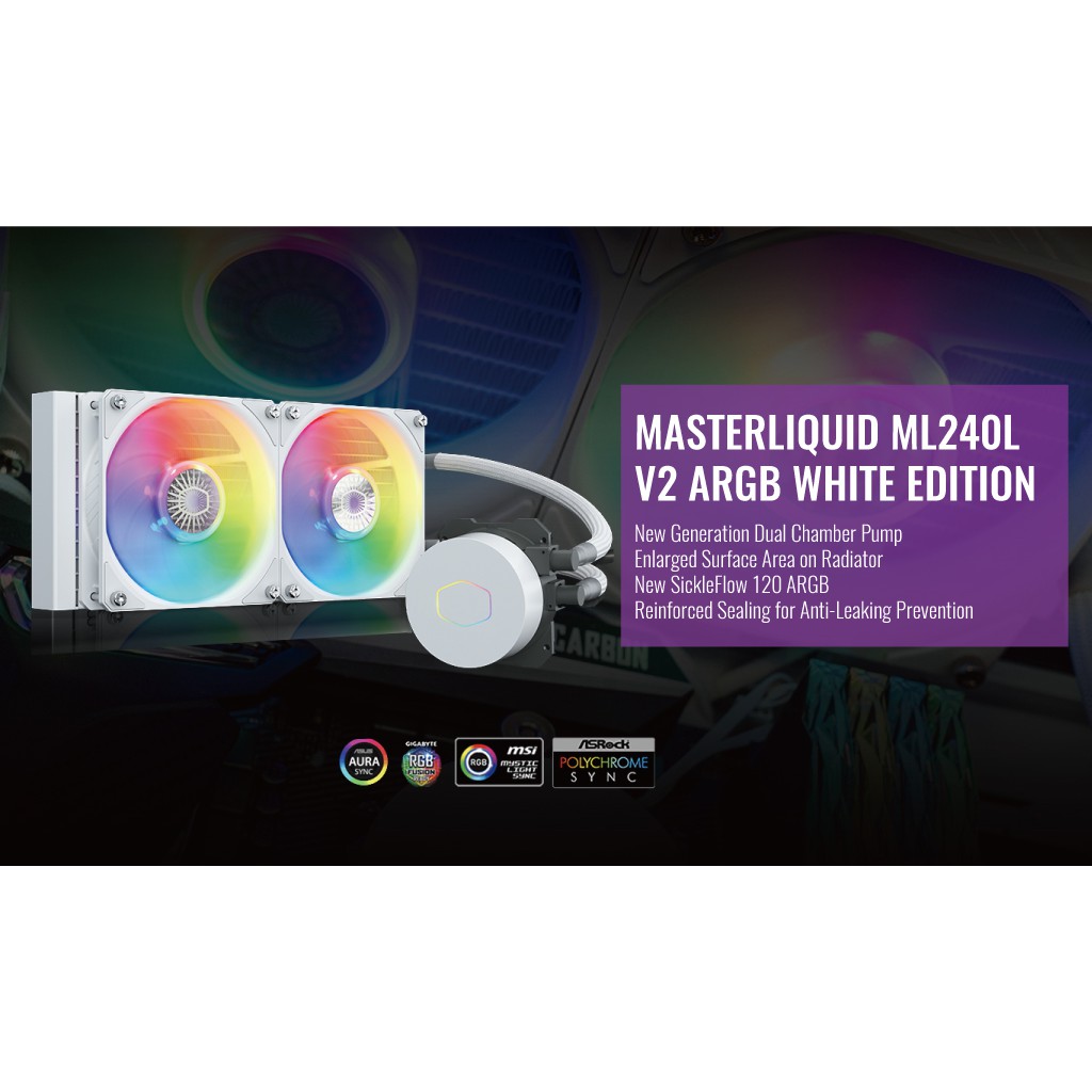 Intel Gen12 LGA1700 Ready CoolerMaster MasterLiquid ML240L V2 ARGB ...