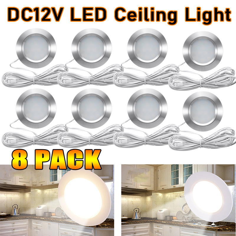 Pack of 8 12V 12LED Recessed Ceiling Light Led Lights Cabinet Light ...