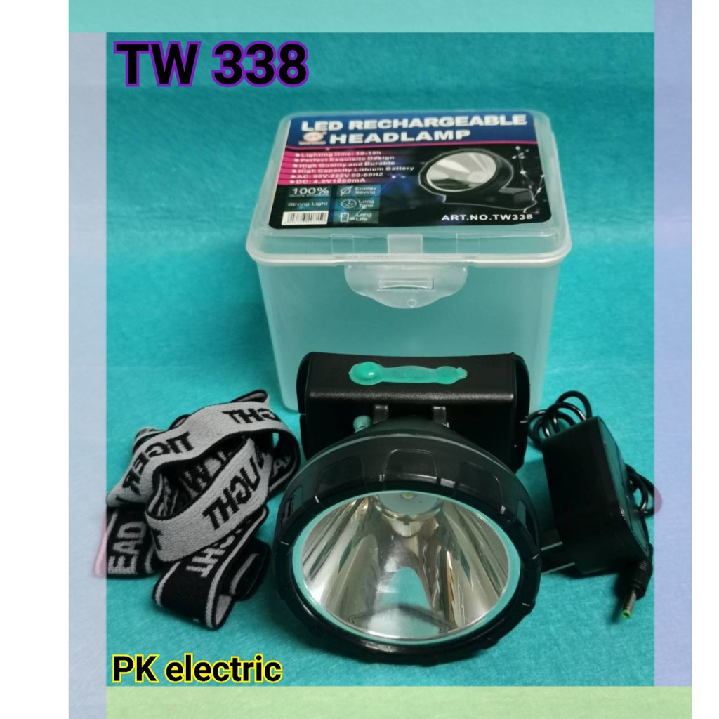 หัวไฟคาดหัว แบบปุ่มกด 3 จังหวะ รุ่น TW338 | Shopee Thailand