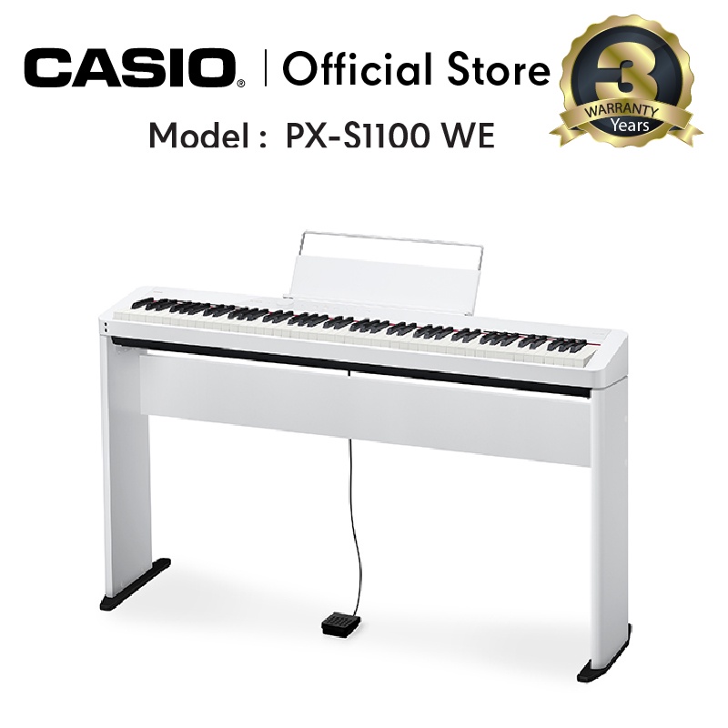 Casio เปียโนไฟ้า Privia PX-S1100 พร้อมขาตั้ง และ เก้าอี้ (สีดำ สีแดง สี ...