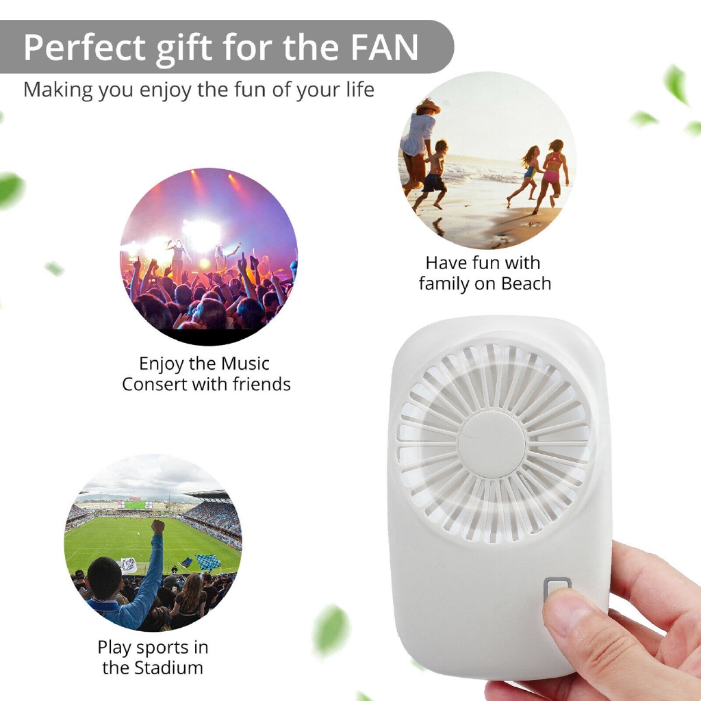 2PCS Portable USB Mini Fan Rechargeable Cooling Handheld Fan Neck Fan ...