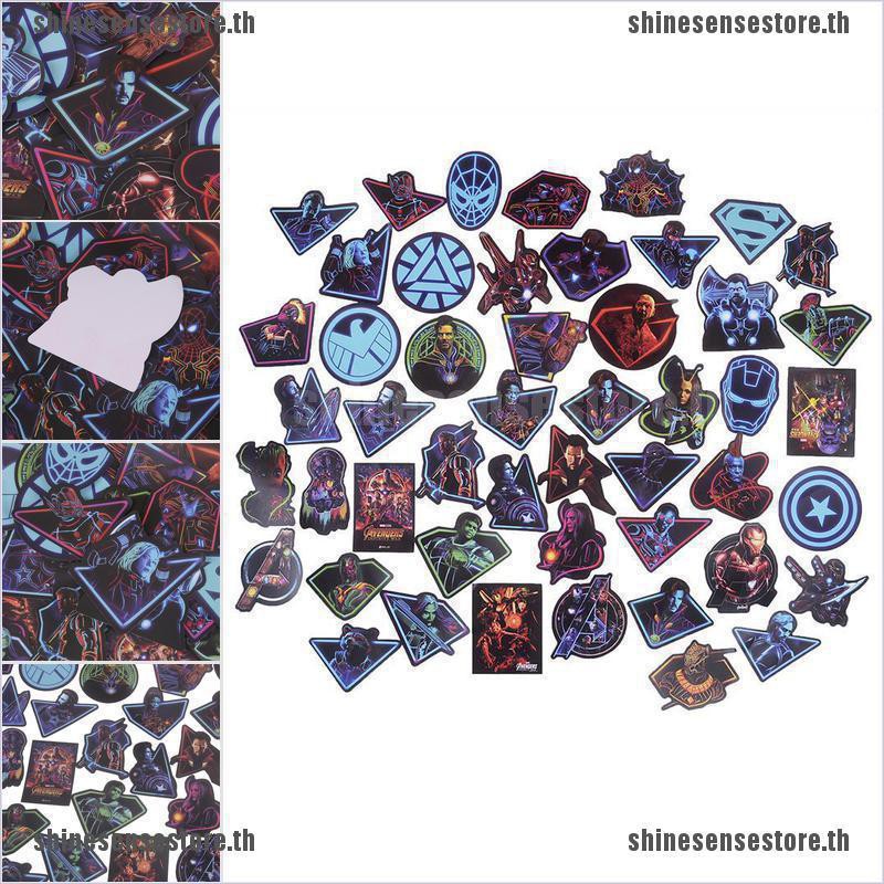 (shine) สติ๊กเกอร์ marvel the avengers นีออน 49 ชิ้นสําหรับติดตกแต่ง ...