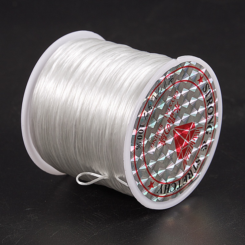 White Elastic Stretchy Crystal Line Jewelry Beading Thread Spool 100 ...
