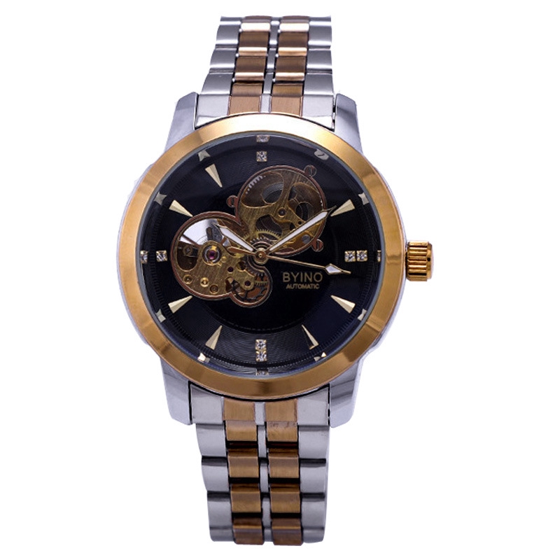 SALE ใหม่ Beiino กลไกนาฬิกากันน้ำนาฬิกาผู้ชายส่องสว่างกลวงอัตโนมัติเข็ม ...