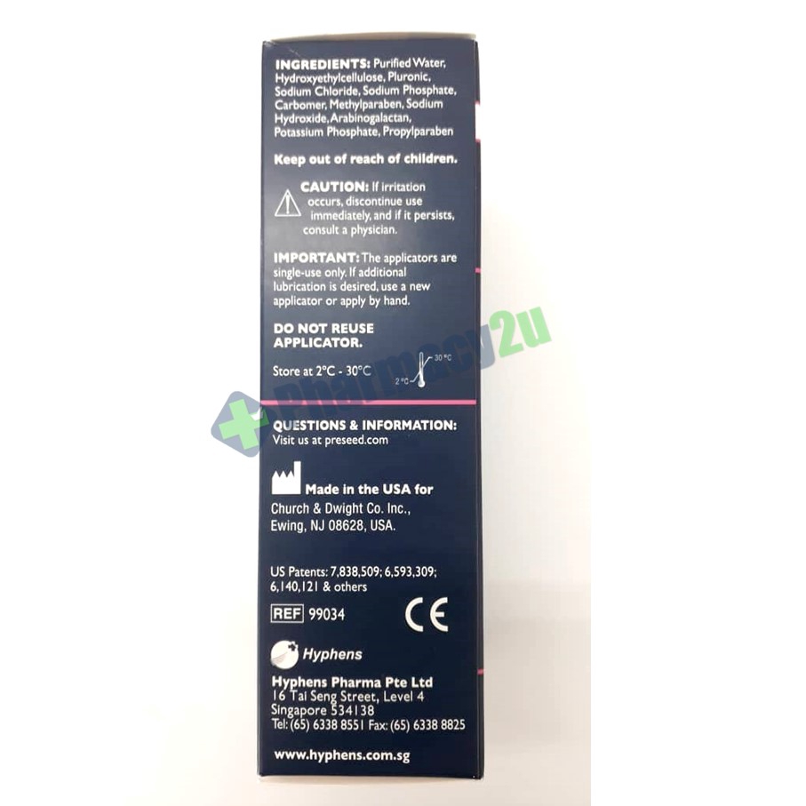 PRE-SEED PRESEED FERTILITY FRIENDLY PERSONAL LUBRICANT 40G TUBE+9 ...