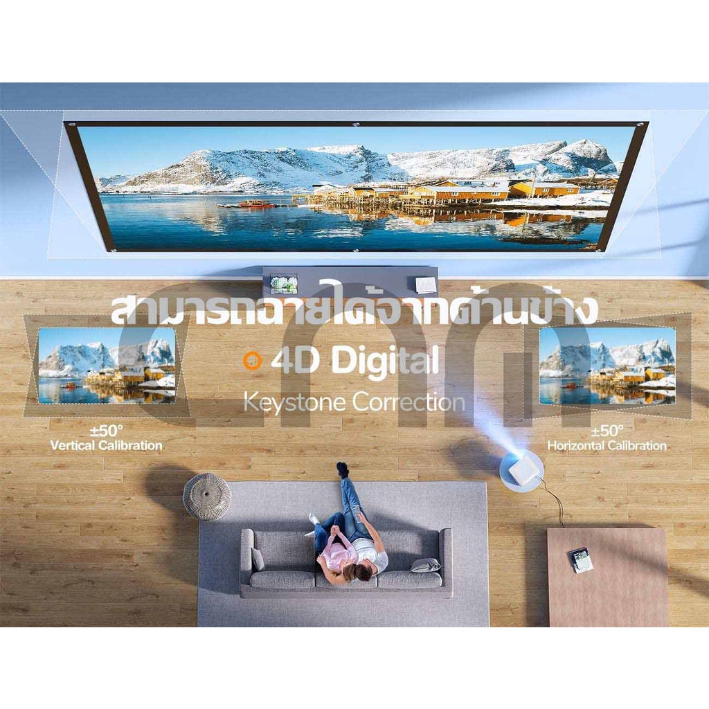 Projector รุ่น M20 : Android 9.0, ความละเอียด Full HD 1920*1080p, 5500 ...