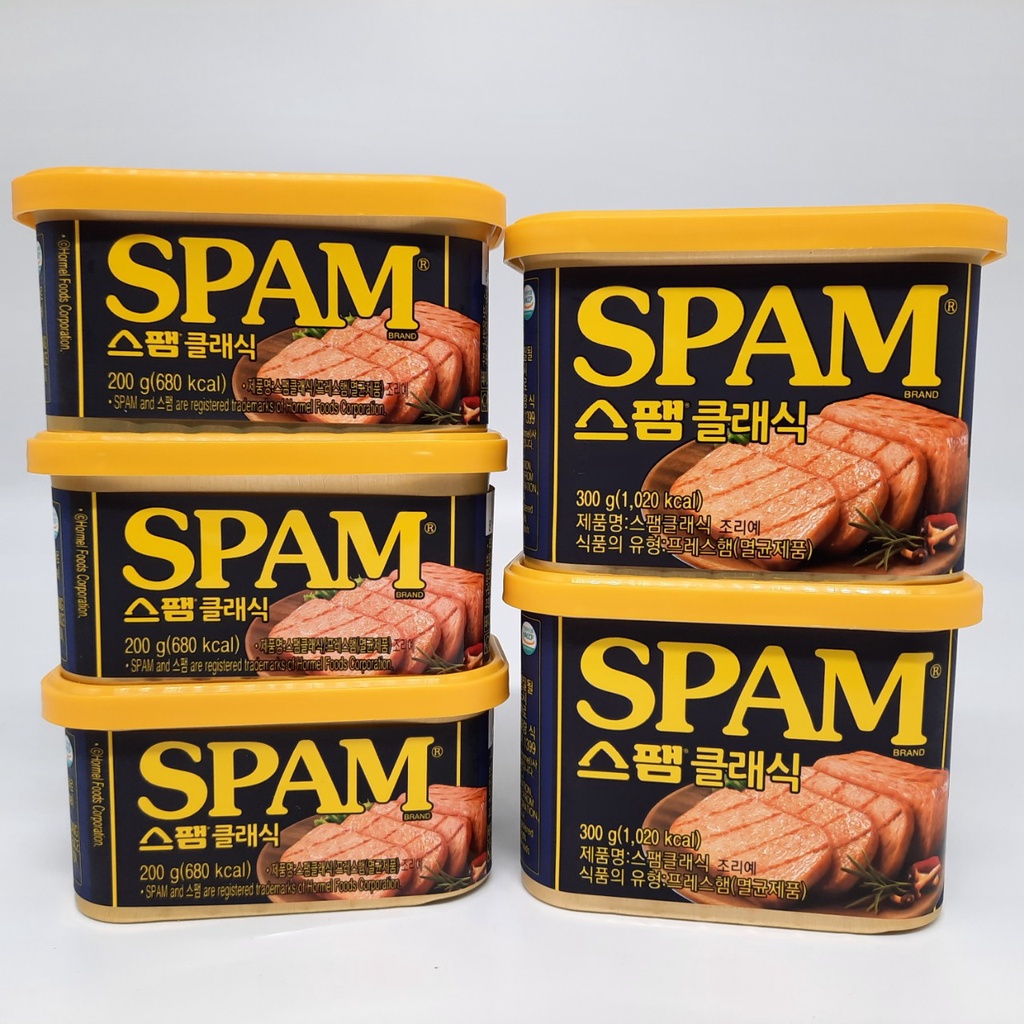 แฮมเกาหลีแฮมกระป๋อง LOTTE SPAM 200g 340g Zero Sugar สแปมชนิดเค็มน้อย ...