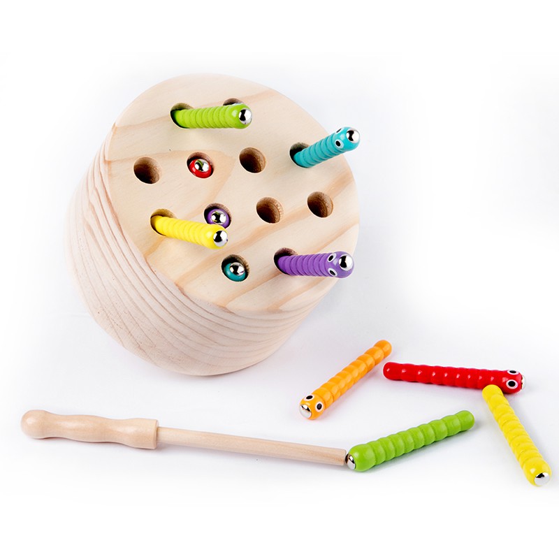 Creature Blocks Catch Worms Game Magnetic Wooden Toys For Children Kids ...