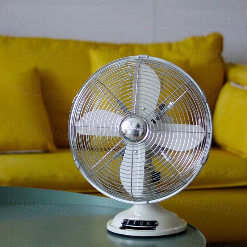 Retro Nostalgic Vintage Iron Fan Country Style 12 Inch Metal Mechanical ...
