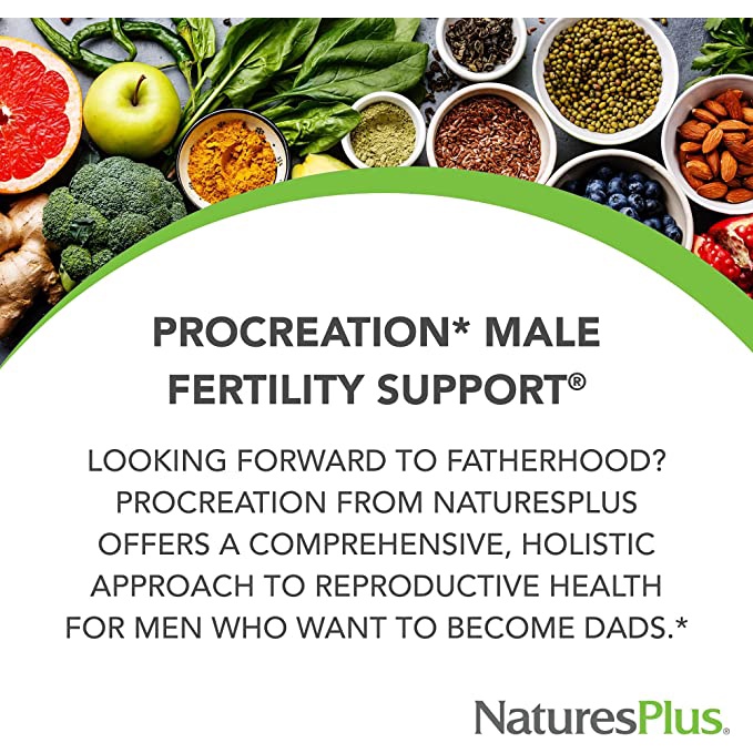 พร้อมส่งจากไทย วิตามินบำรุงอสุจิ สเปิร์ม เตรียมพร้อมเป็นคุณพ่อ NaturesPlus Procreation Men ...