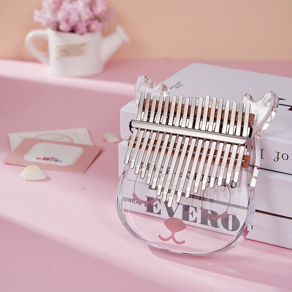 17 Key Crystal Transparent Kalimba Portable Acrylic Thumb Piano Musical ...