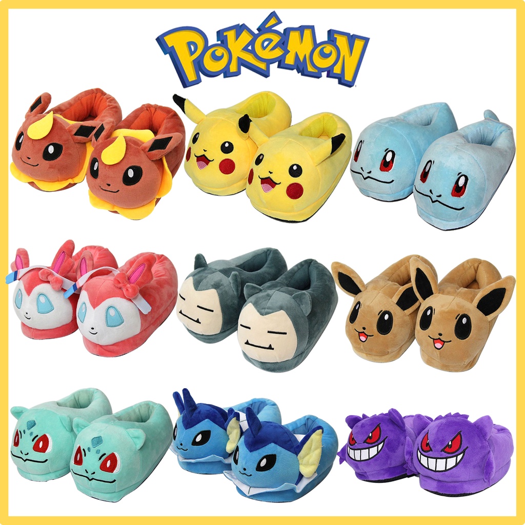 Pokemon Pikachu Cotton Slippers Charizard Snorlax Glacia Umbreon Shoes ...