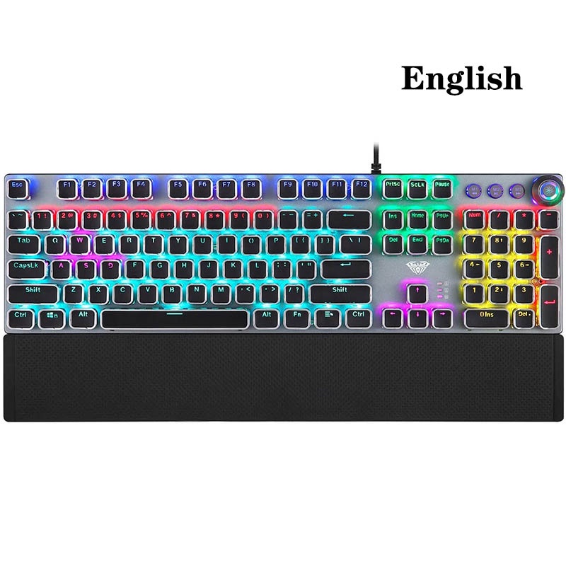 คีย์บอร์ด:Gaming mechanical keyboard 104key antighosting LED/hybrid ...