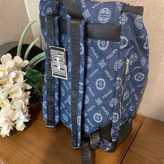 ใหม่☞ กระเป๋าเป้ Evisu BackPack Denim logo print - _b8_xt2o04 - ThaiPick