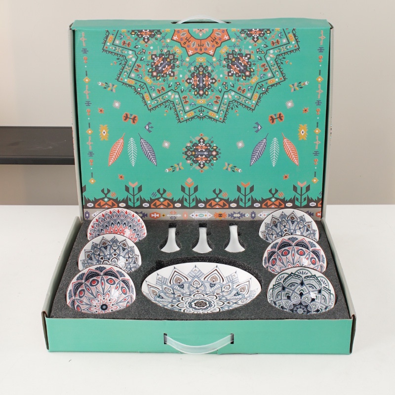 Bohemian Ceramic Tableware Set Bowl Spoon Tableware Set Bowl Exotic ...