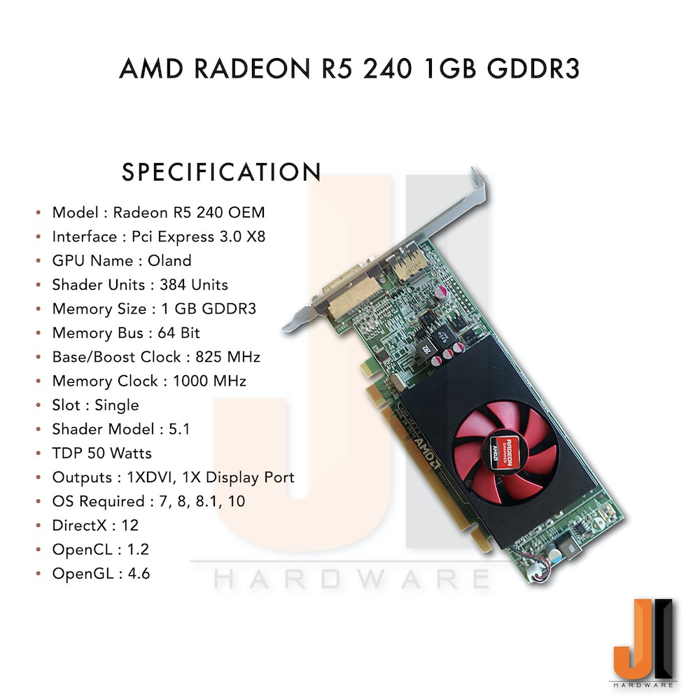 AMD Radeon R5 240 1GB 64-Bit GDDR3 OEM (มือสอง) - jihardware - ThaiPick