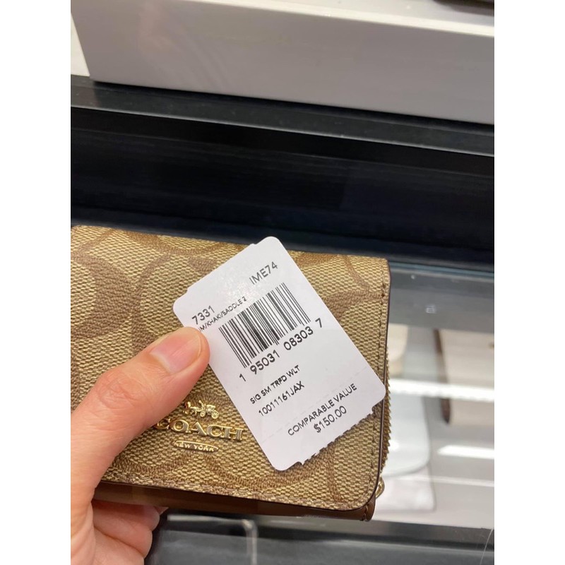 พร้อมส่ง แท้ New Coach กระเป๋าสตางค์ ใบสั้น SMALL TRIFOLD WALLET IN ...