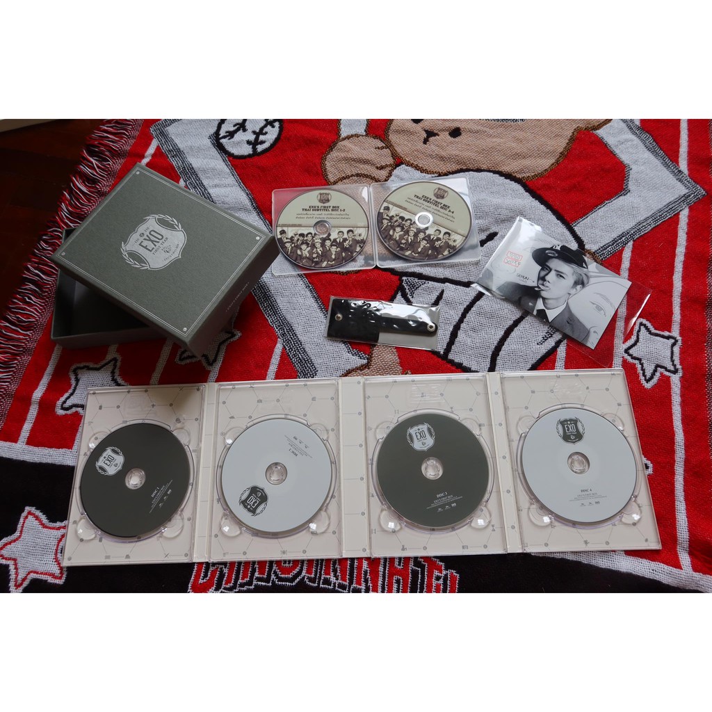 EXO First Box แท้ 100% ซีดี 4 แผ่น/ที่รัดหูฟัง/การ์ดเซฮุน แถมซีดีซับไทย ...