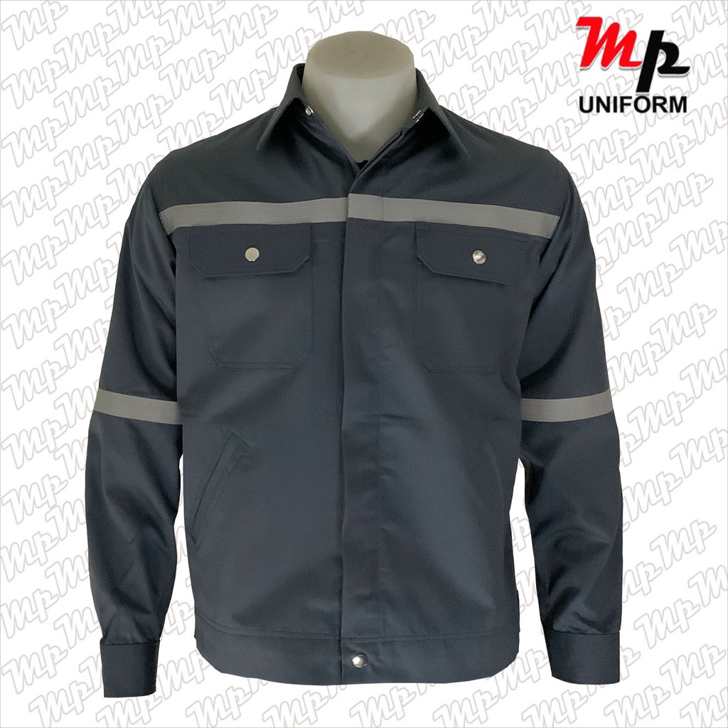 MP UNIFORM เสื้อช่าง เสื้อช็อป ผ้าคอมทวิว สีเทา รหัส MPJ014-10 ...