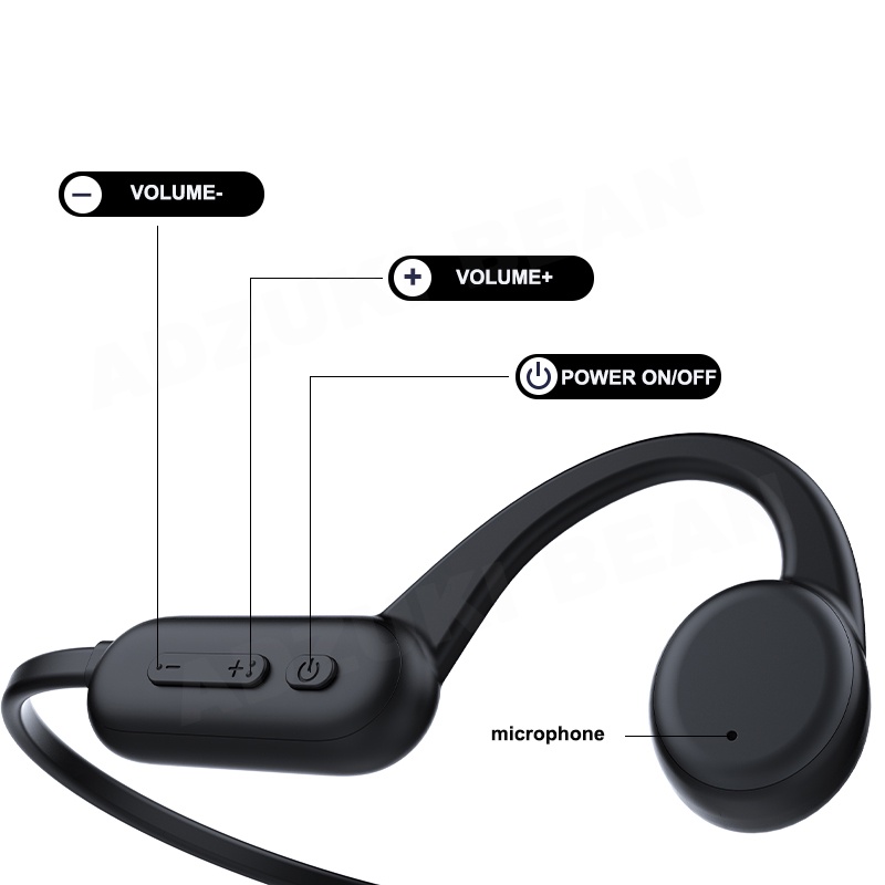 Adzuki bean Earphone Swim Bone Conduction Headset IPX8 / IPX4 ...