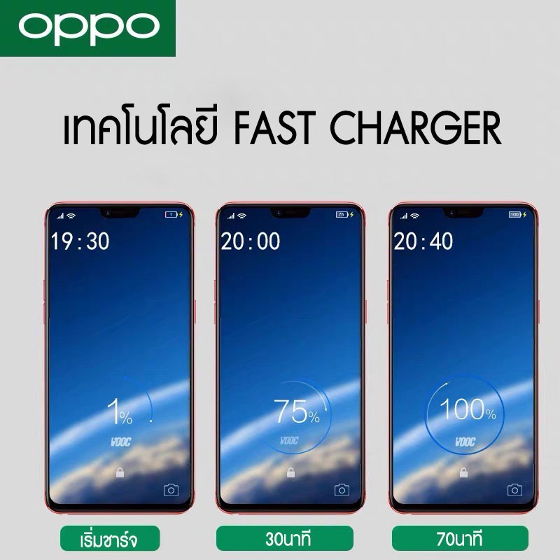 OPPO VOOC SET ชุดชาร์จ สายชาร์จ OPPO VOOCหัวชาร์จ 1เมตร 2เมตร สำหรับR9 ...