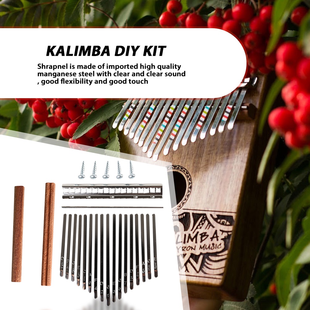 DIY 17 Tone Kalimba Keys Tines Set Mbira Thumb Piano Rosewood Bridge ...
