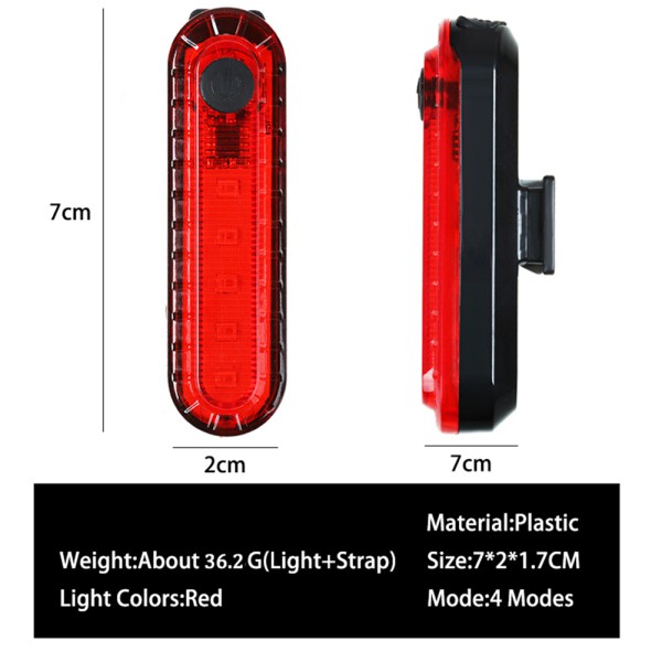 Red LED Rear Bike Light USB Rechargeable Ultra Bright Powerful Safety ...