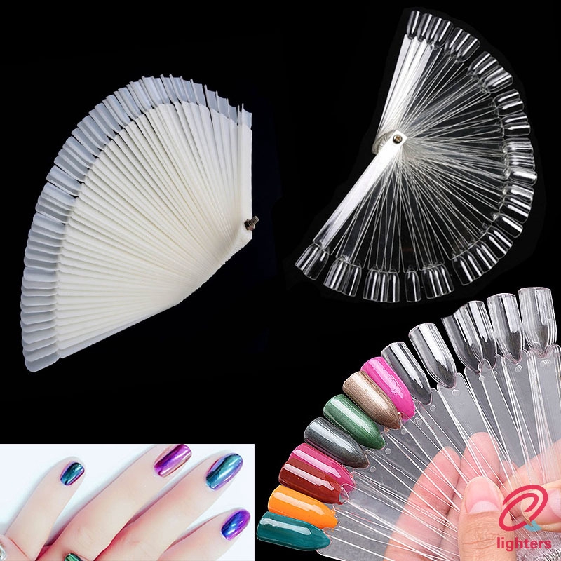 Nail Art Tips Fan Natural False Tools Display Board Polish Manicure ...