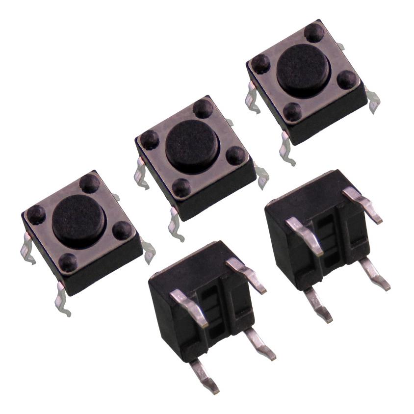 100PCS Push Button Micro Switch 4 Pin Key Switch Light Touch DIP Height ...