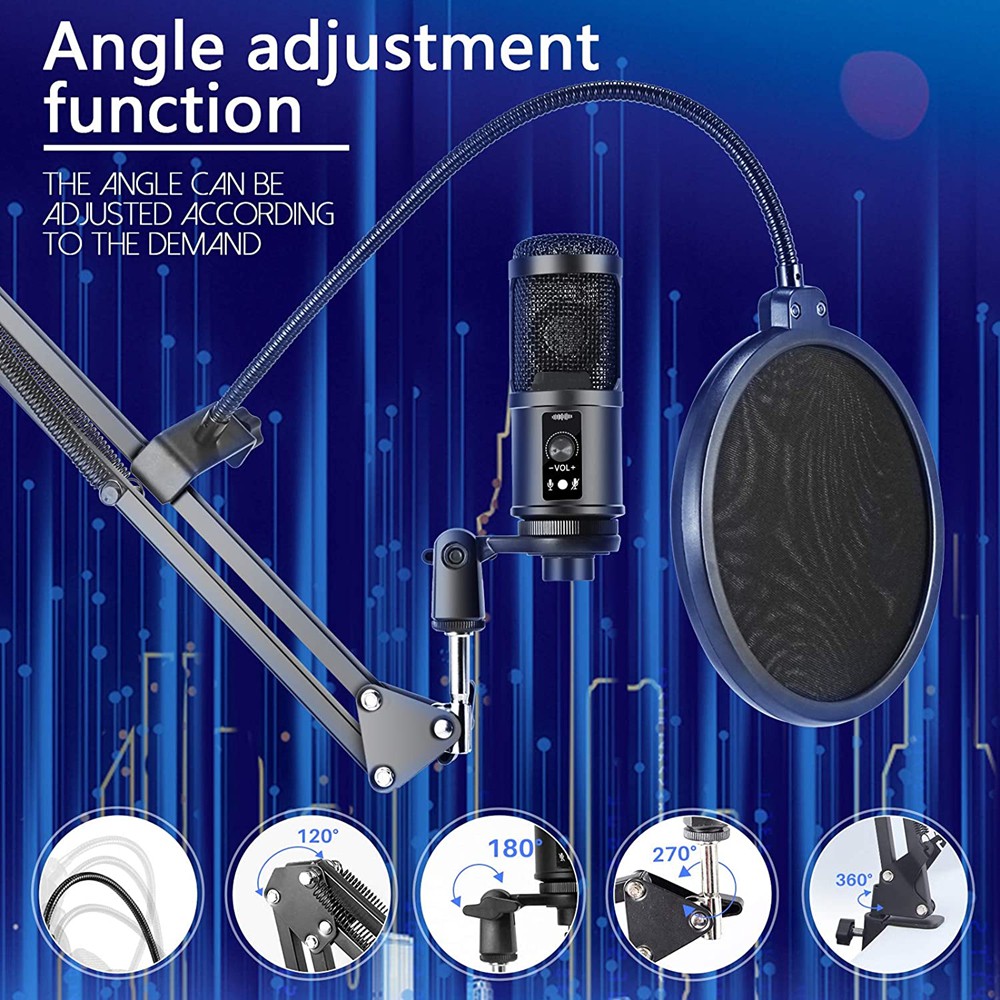 Condenser Microphone for PC Computer Streaming studio USB Microphone ...