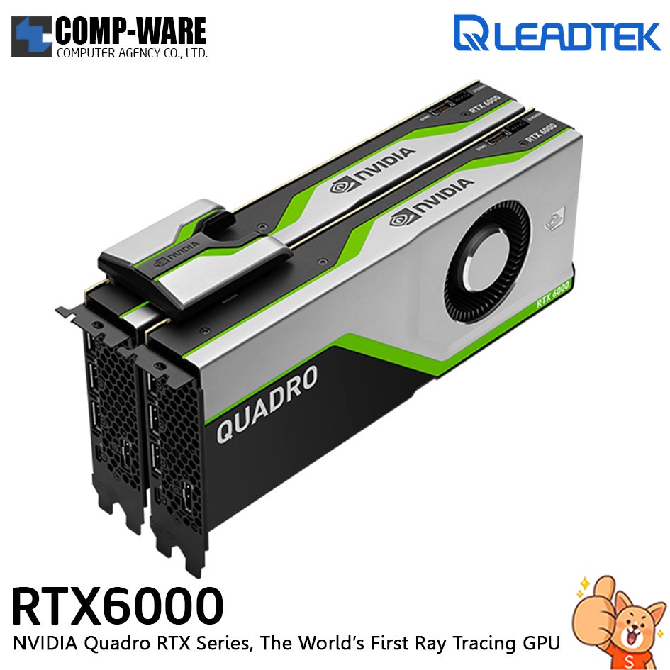 Leadtek Nvidia Quadro RTX6000 24GB GDDR6 ECC Workstation Graphics Card ...