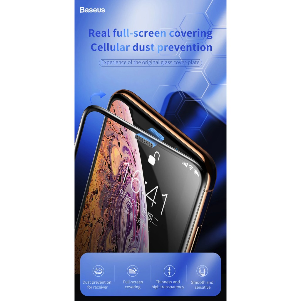 Set of 2 Baseus Screen Protector full screen strength stickers for iP X ...