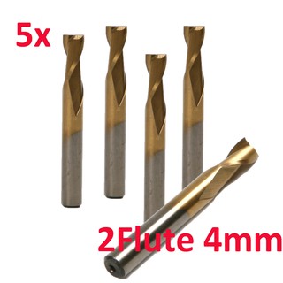 ดอกกัด CNC End Mill 2 ฟัน ขนาด 4mm HSS 5 ดอก | Shopee Thailand