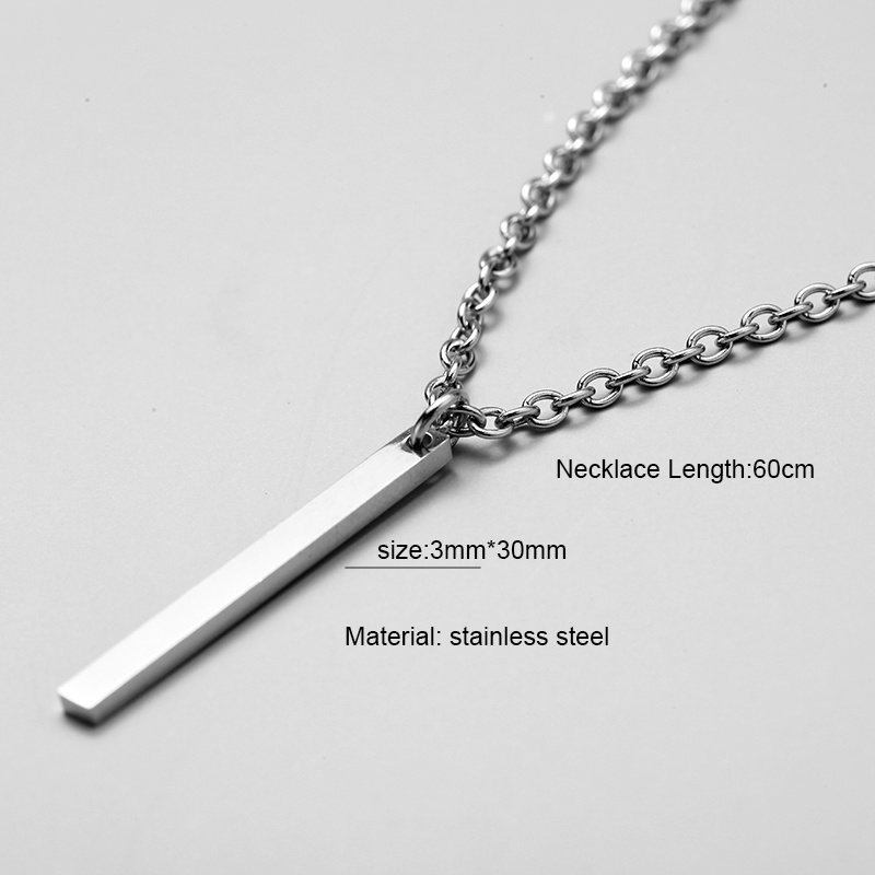Pendant necklace stainless steel Necklace Women Men Simple Long Chain ...