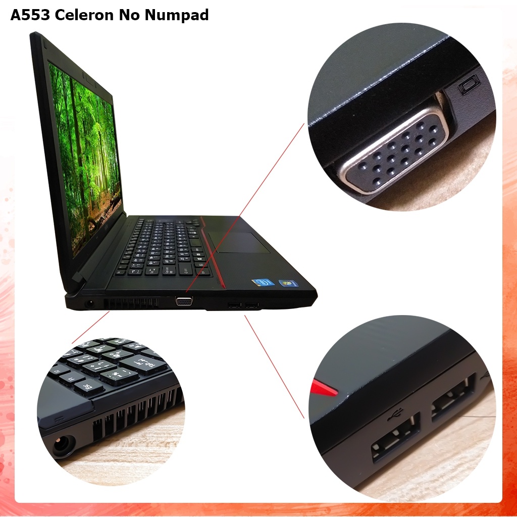 โน๊ตบุ๊คมือสอง Notebook Fujitsu A553 Celeron (1.80GHz)(RAM2GBHDD250GB ...