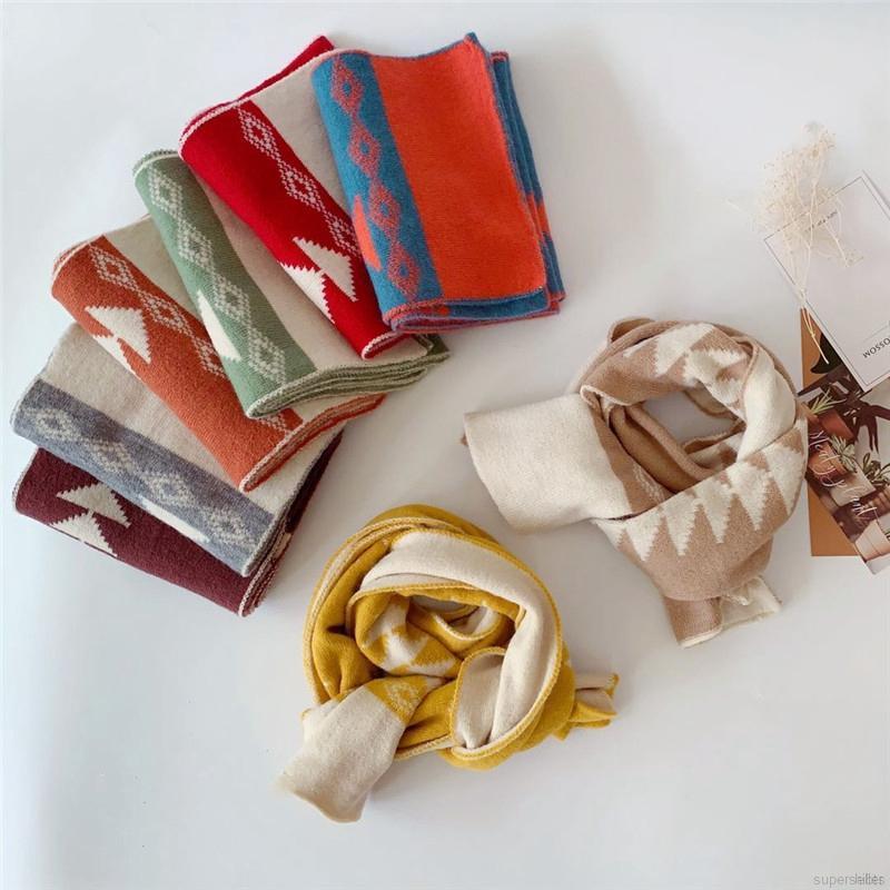 [Superseller] Kids Fashion Scarf Warm Shawl Retro Wraps Long Boys Girls ...