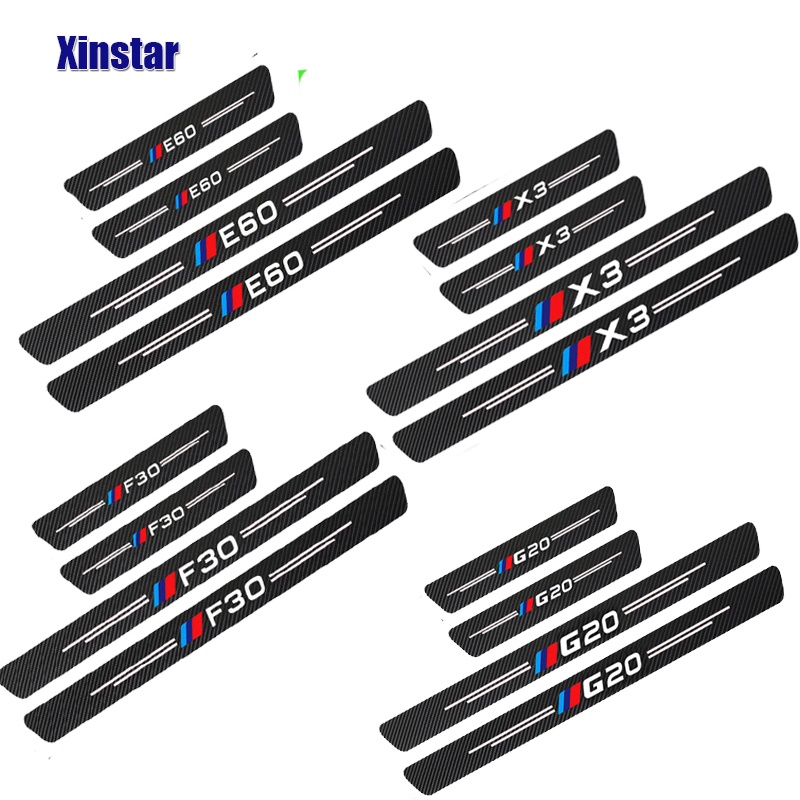 4pcs Carbon Fiber Car Door Sill Sticker For Bmw E30 E34 E36 E39 E46 E60 ...