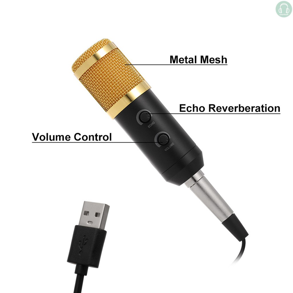 [smart]USB Condenser Microphone USB Record Mic Plug & Play for Home ...