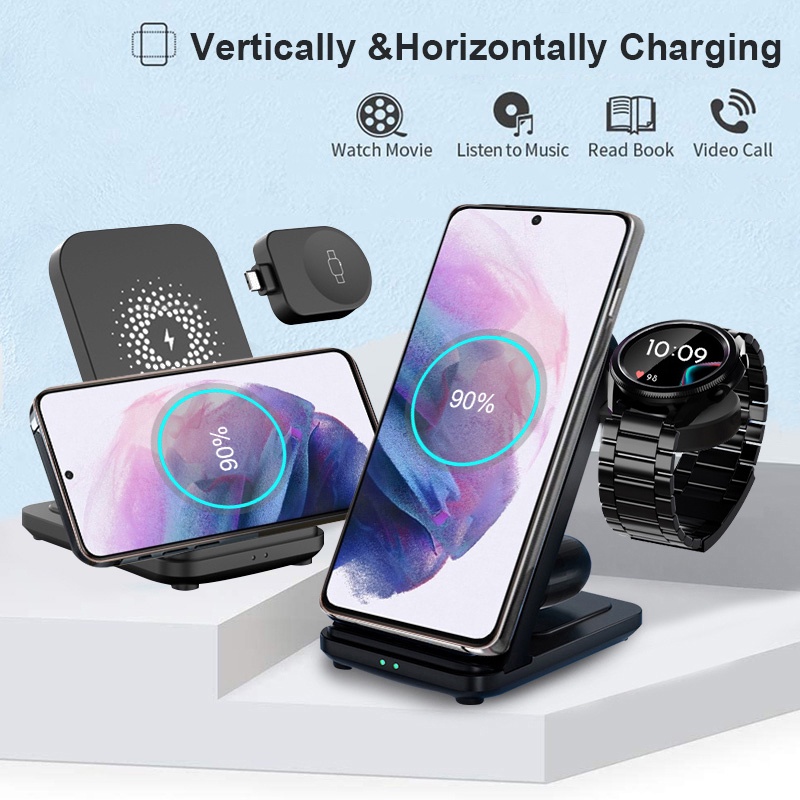 3 in 1 Wireless Charger For Samsung Galaxy Watch 4 Active 21 Galaxy ...