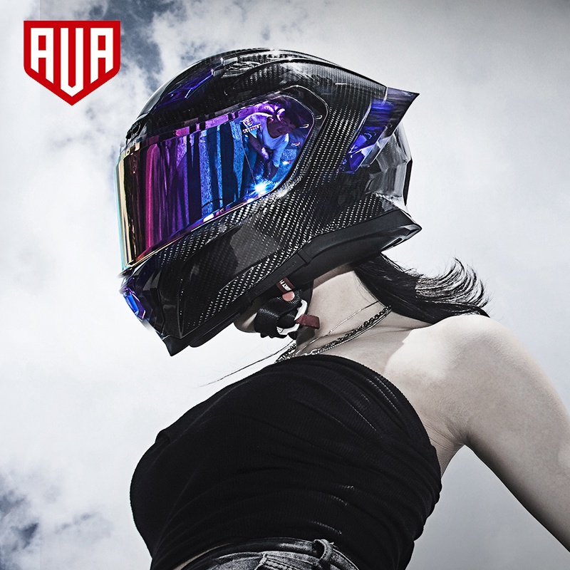 AVA Lightning Helmet Carbon Fiber Motorcycle Men s and Women Summer ...