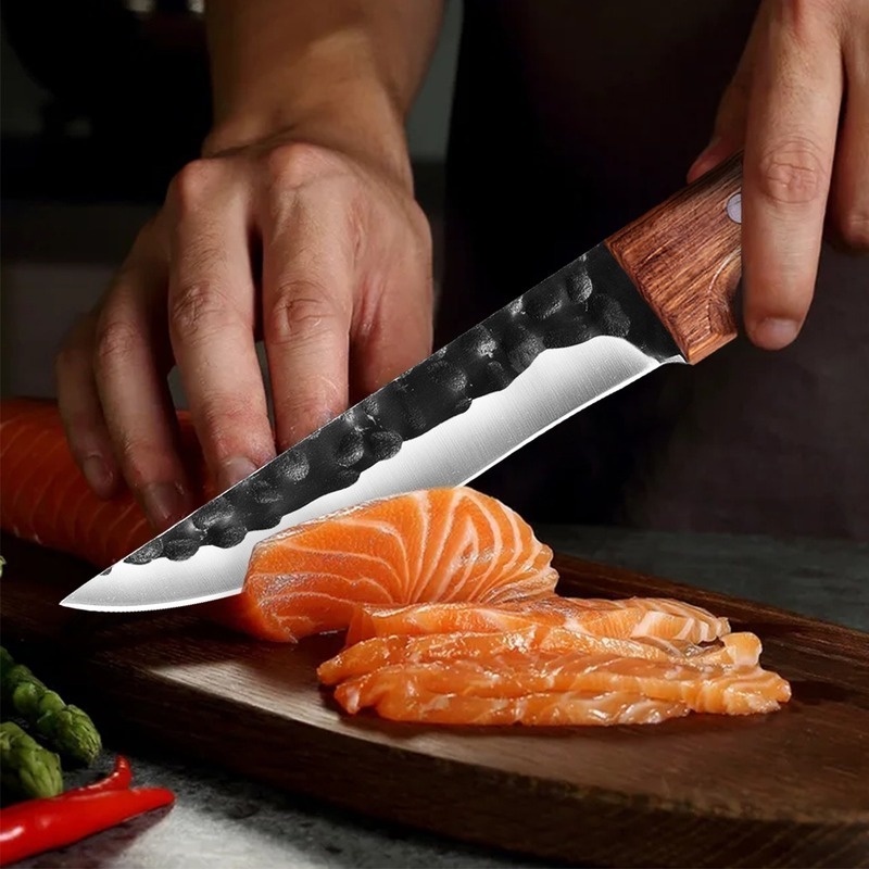 มีด6.5quot Forged Hunting Knife Stainless Steel Boning Butcher Knife ...