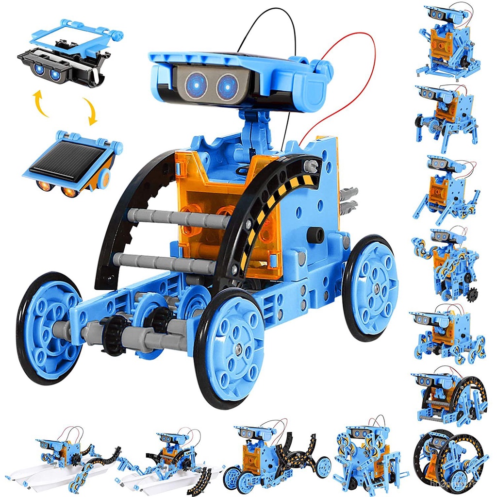 STEM Robot Toys for Kids, 190 Pieces Solar and Cell Powered Dual Drive ...