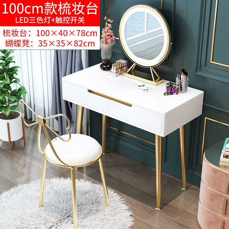 Dresser Bedroom NET สีแดงinsโต๊ะแต่งหน้าที่ทันสมัยเรียบง่ายขนาดเล็กโต๊ะ ...