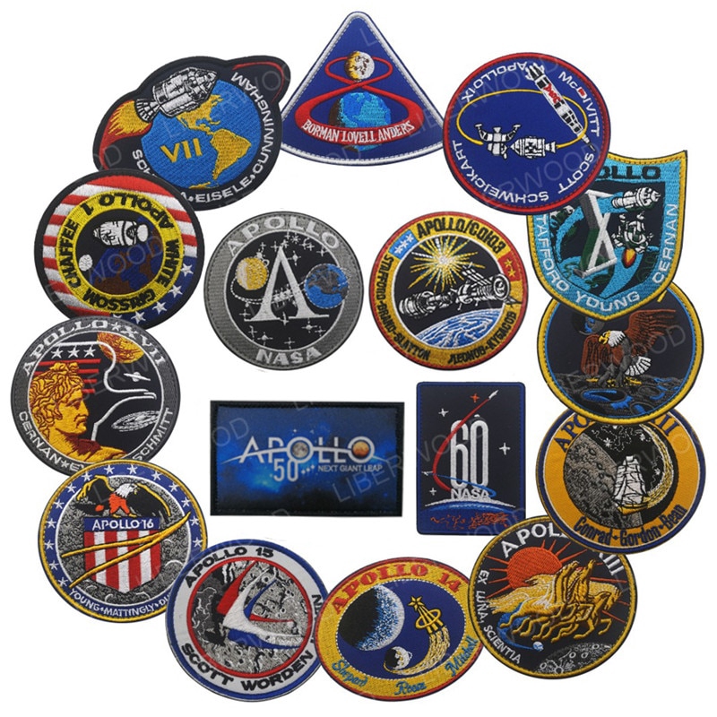 VINTAGE ORIGINAL APOLLO 11 VOYAGER EMBLEMS BACK SPACE PATCH Collage USA ...