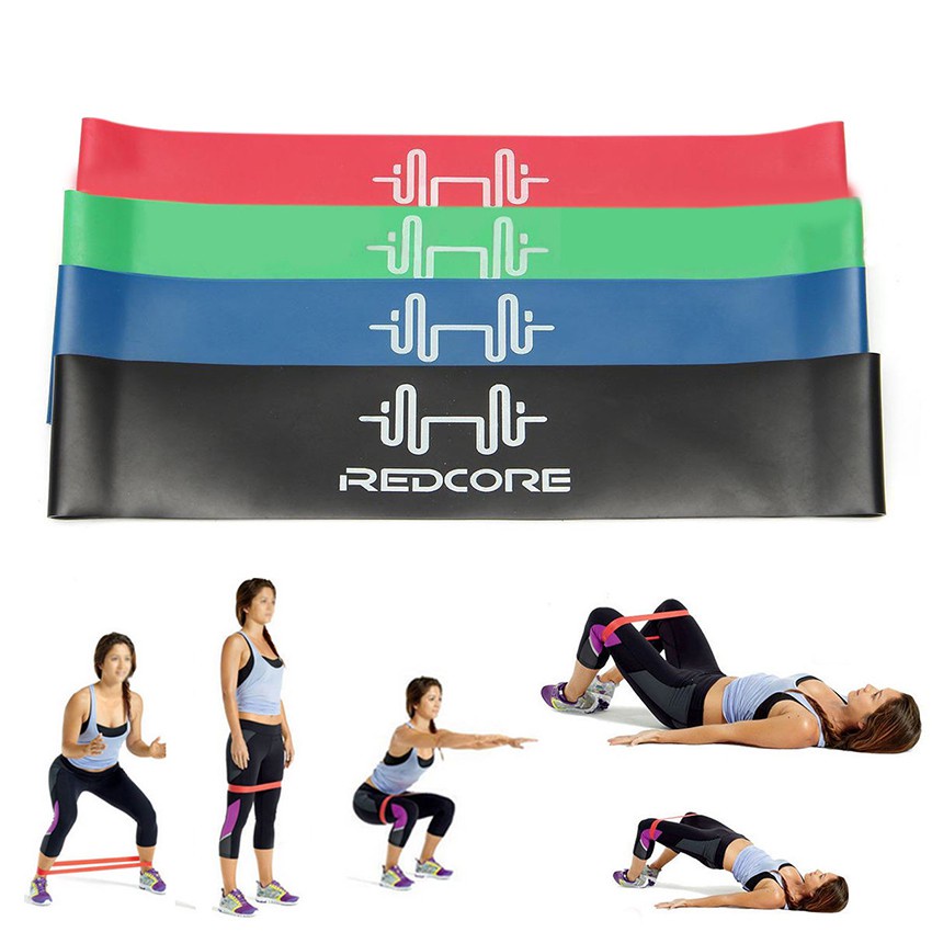 4 Pcs Elastic Resistance Loop Bands Exercise Yoga Fitness Gym Training ...